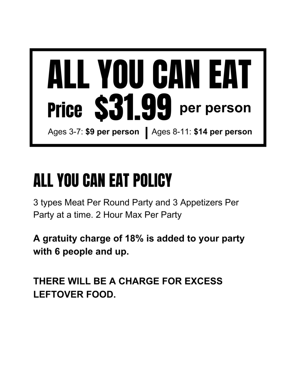 FOOD. | Chow One Korean Steakhouse